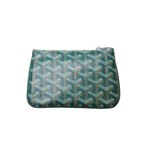 Goyard | Bags | Goyard Mini Sena Herringbone Leather Pouch Green | Poshmark